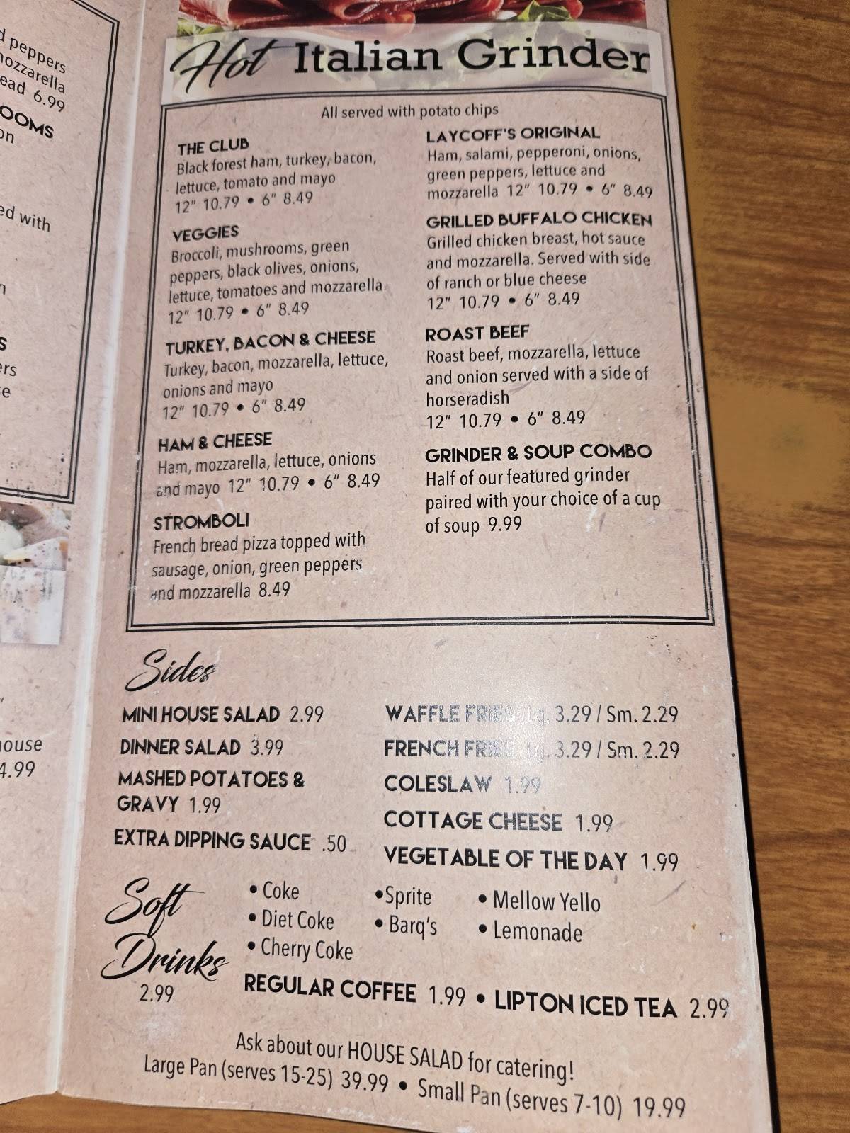 Menu at Laycoff's Tavern pub & bar, Fort Wayne