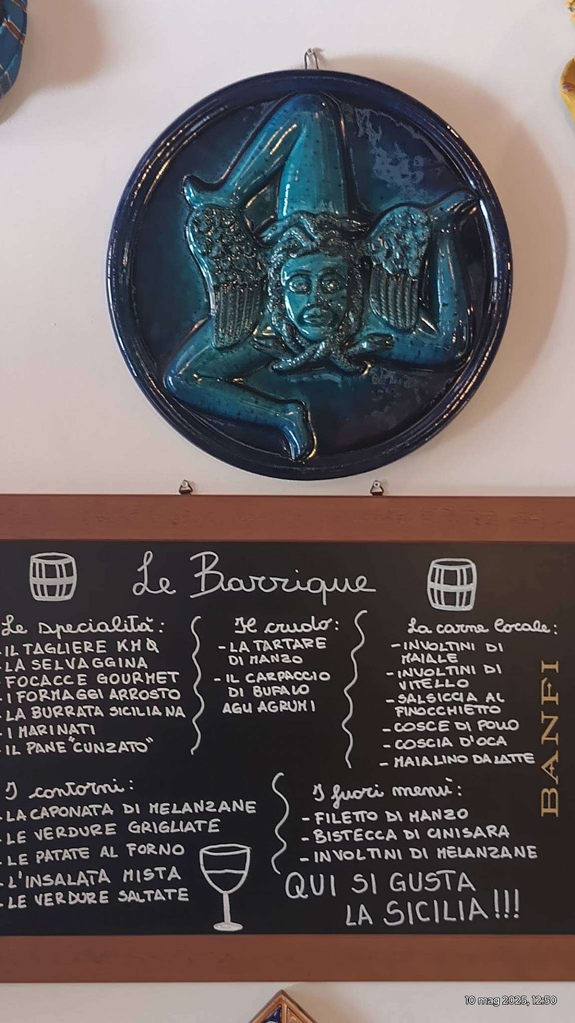 Menu au Le Barrique, Monreale
