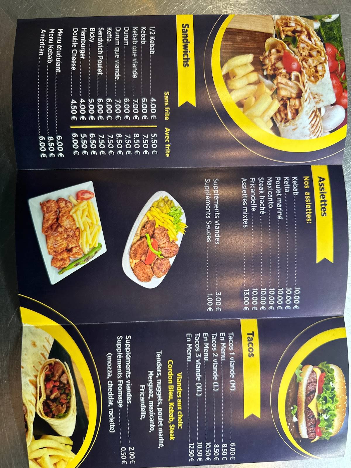 Menu au Le Château Kebab Sedan restaurant, Sedan