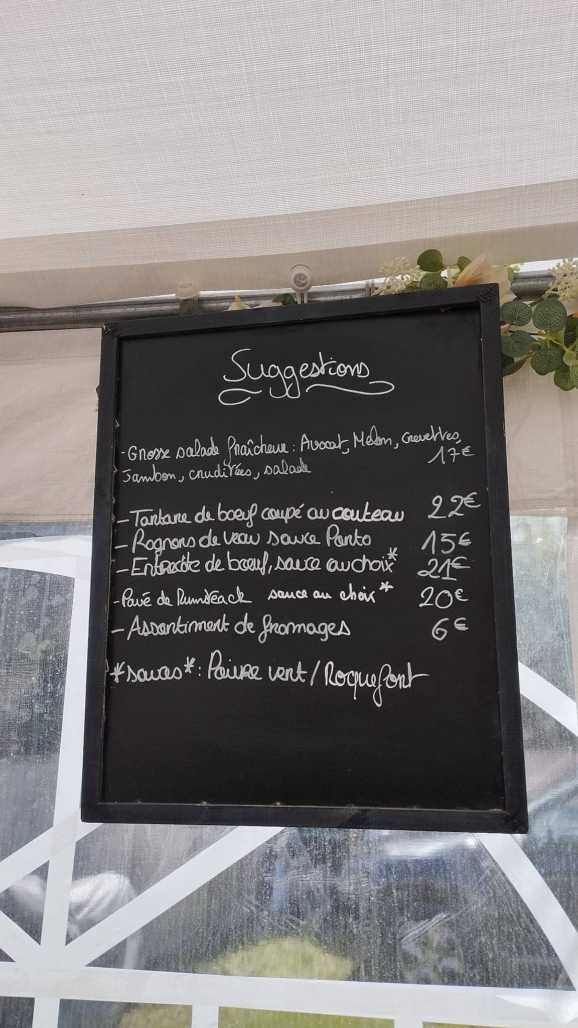 Menu au Le Christina restaurant, Bazancourt