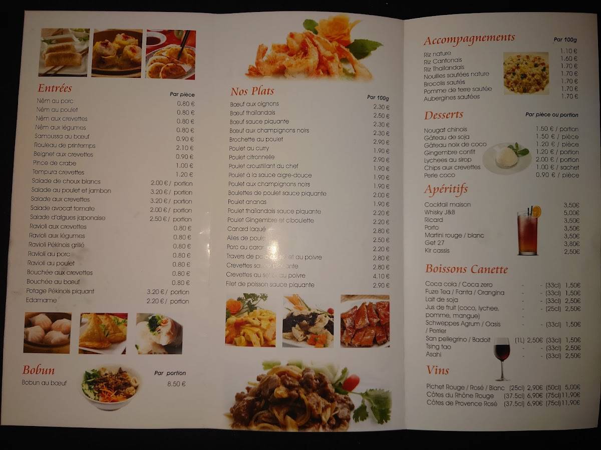 Menu au Le Ciel Étoilé restaurant, Bordeaux