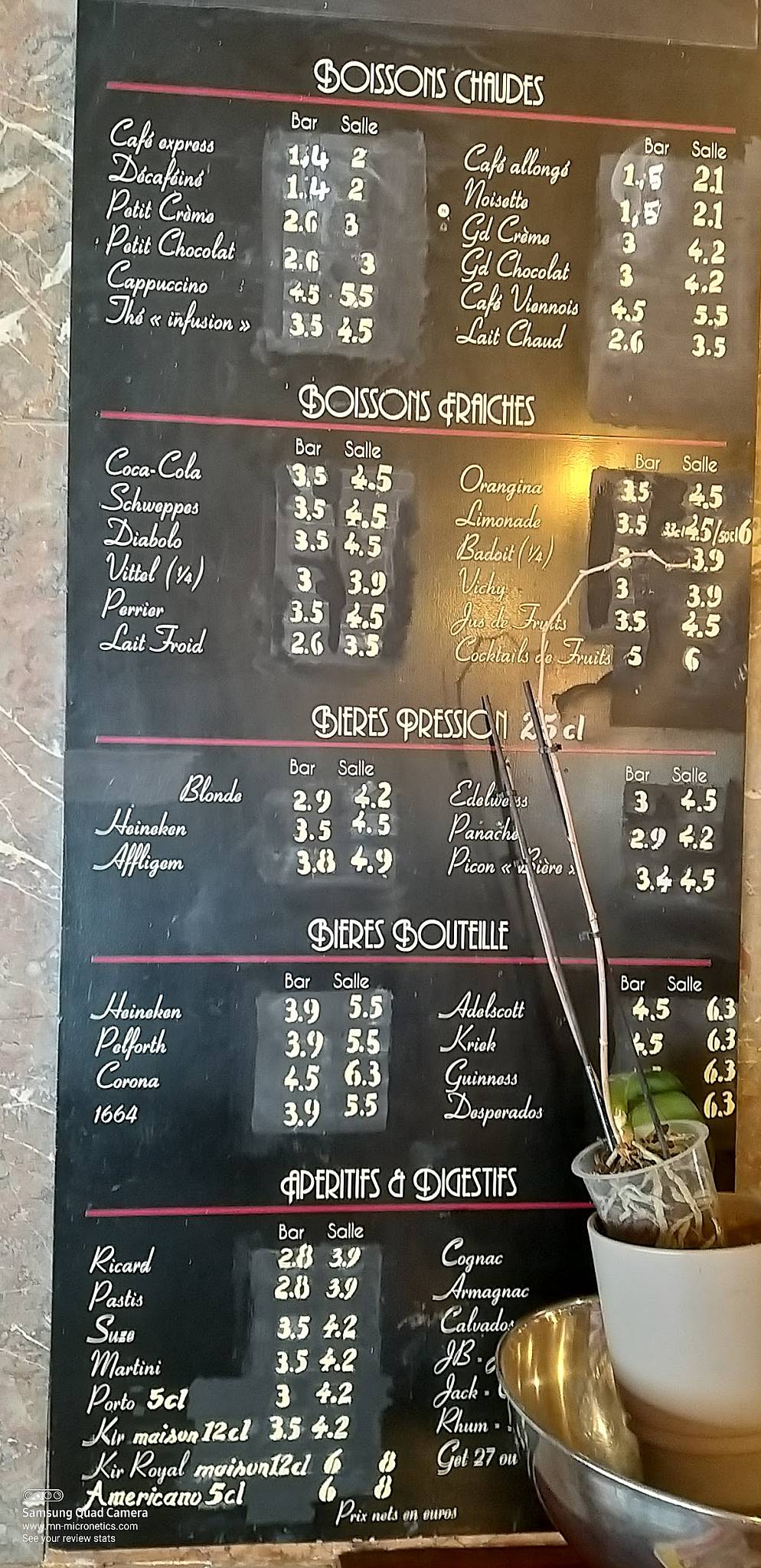 Menu au Le Comptoir Parisien restaurant, Paris, 174 Av. de Clichy
