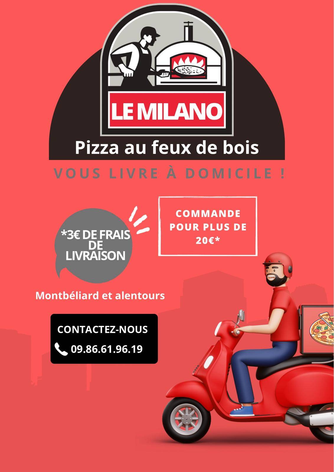 Menu au Le Milano pizzeria, Montbéliard