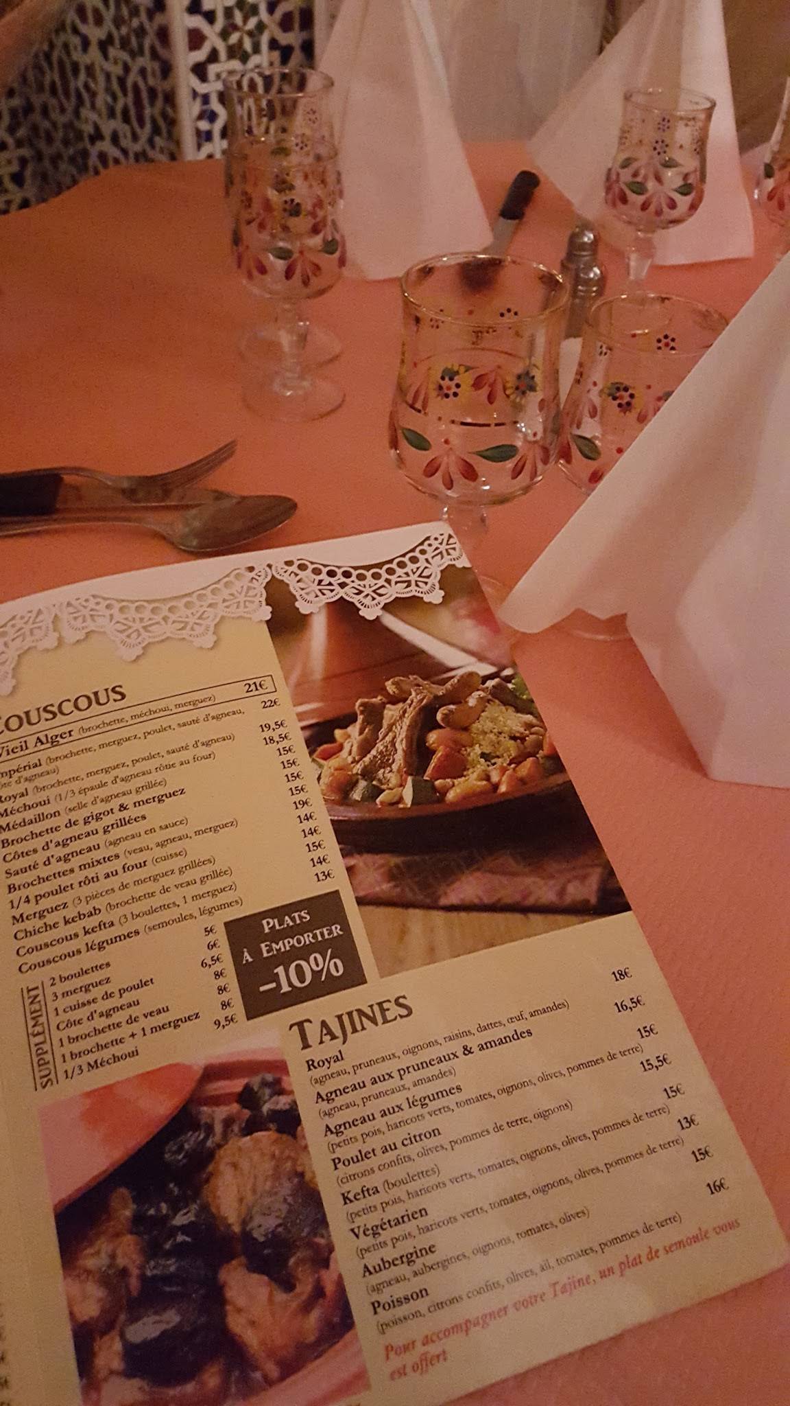 Menu au Le Vieil Alger restaurant, Paris