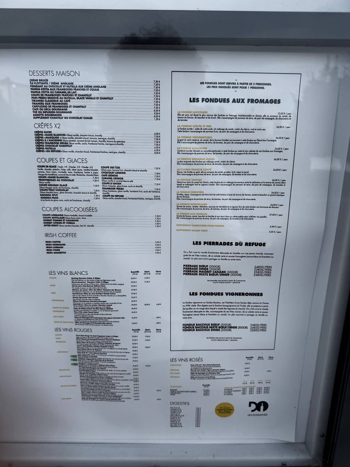 Menu au Le refuge restaurant, Frouard