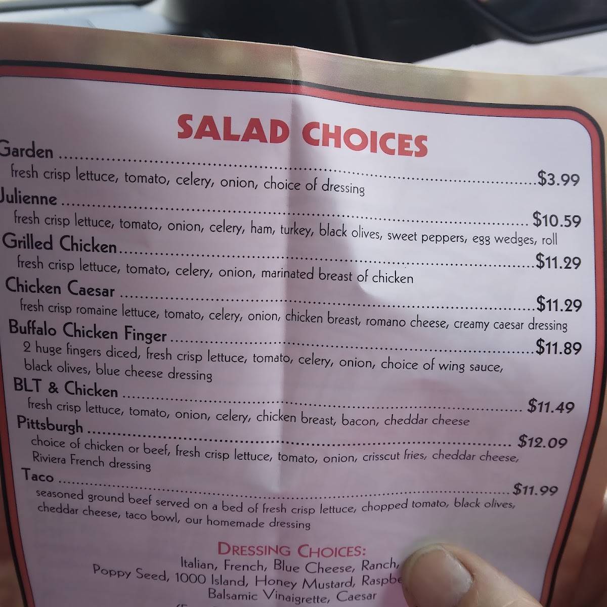 Menu at Leaning Tower pizzeria, Mount Morris
