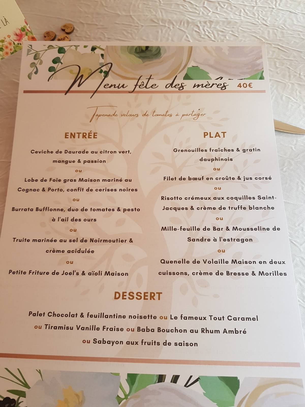 Menu au L'eau Douce restaurant, Montmerle-sur-Saône, 53 Rue de Mâcon