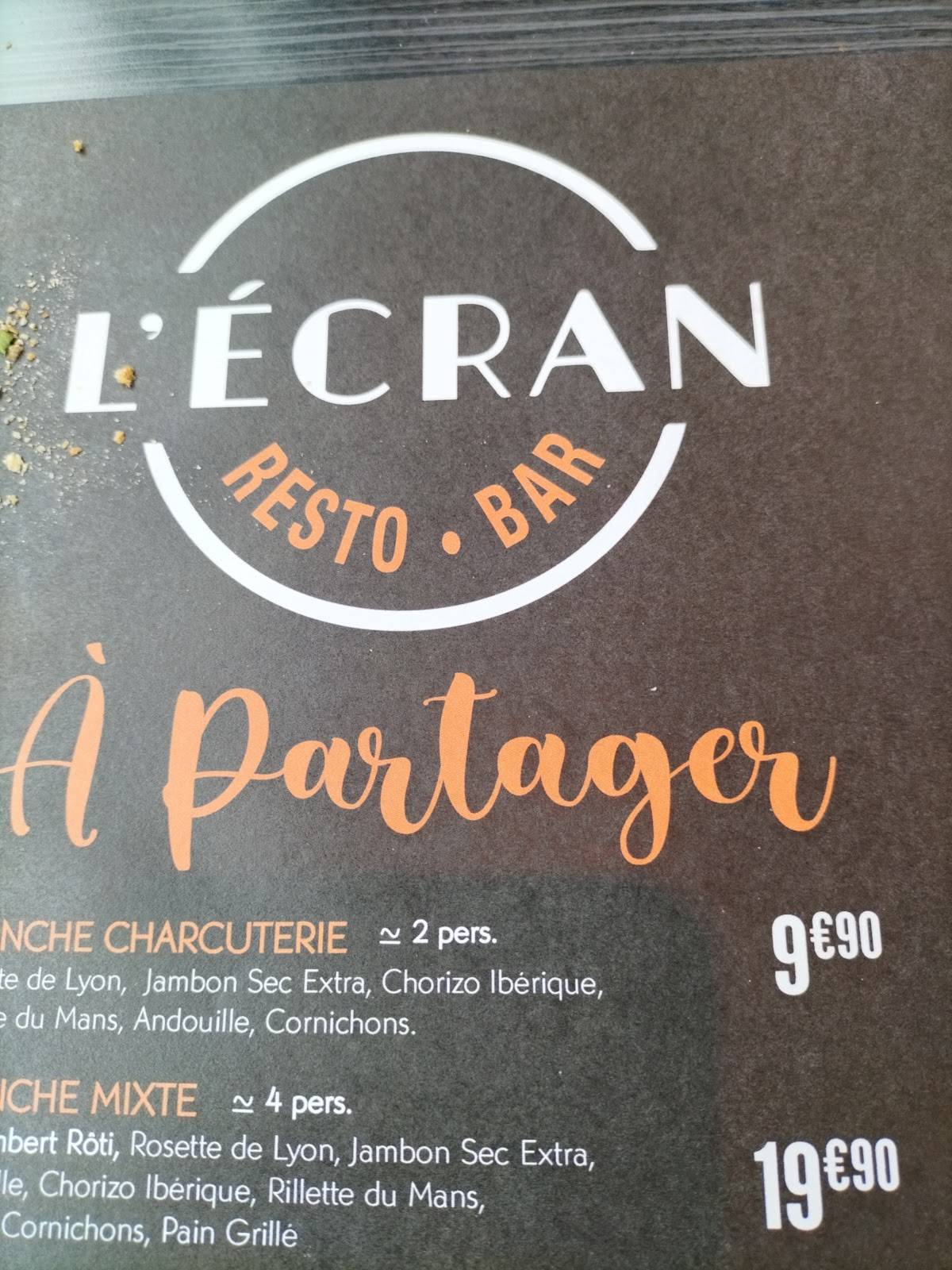 Menu at L'écran restaurant, Courbépine