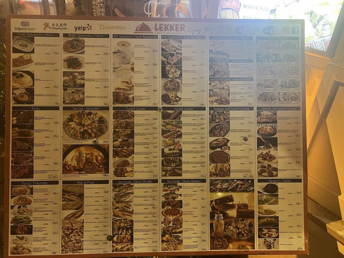 Menu at Lekker, Istanbul, Dr. Eminpaşa Sk. No:7