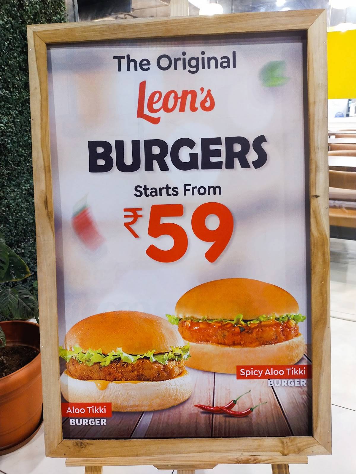 Menu at Leon's Burgers & Wings - Kalidasa Road, Mysuru