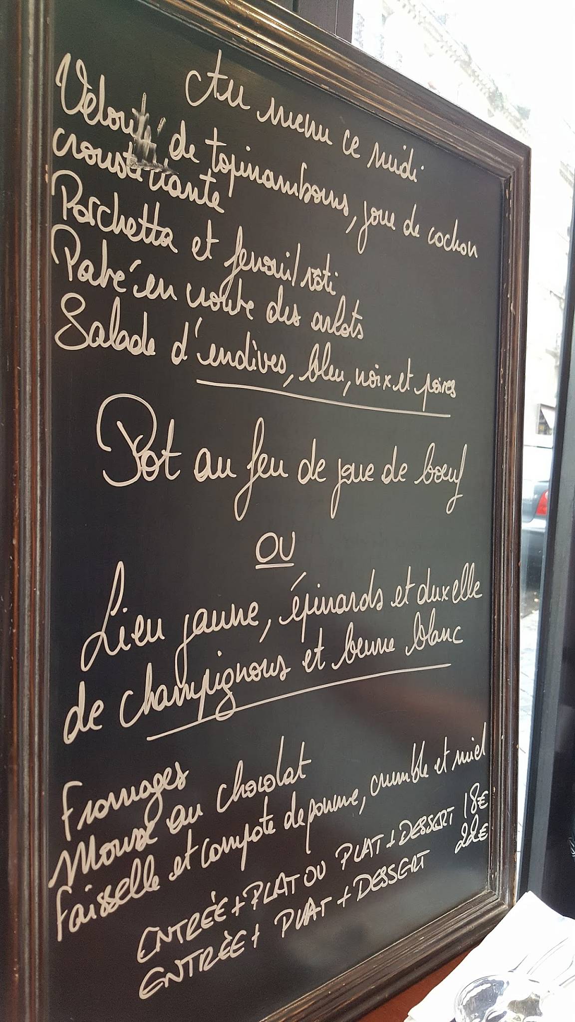 Menu at Les Arlots restaurant, Paris, 136 Rue du Faubourg Poissonnière
