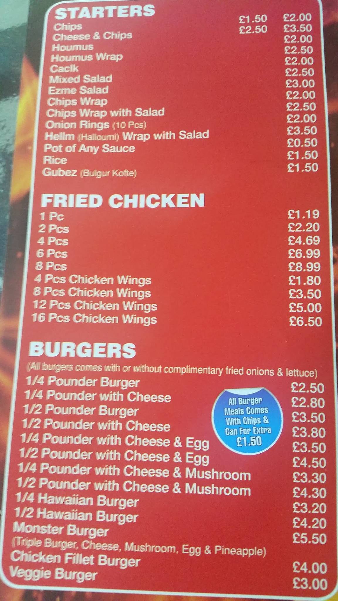 Menu at Let's Eat Kebab And Fried Chicken fast food, Enfield