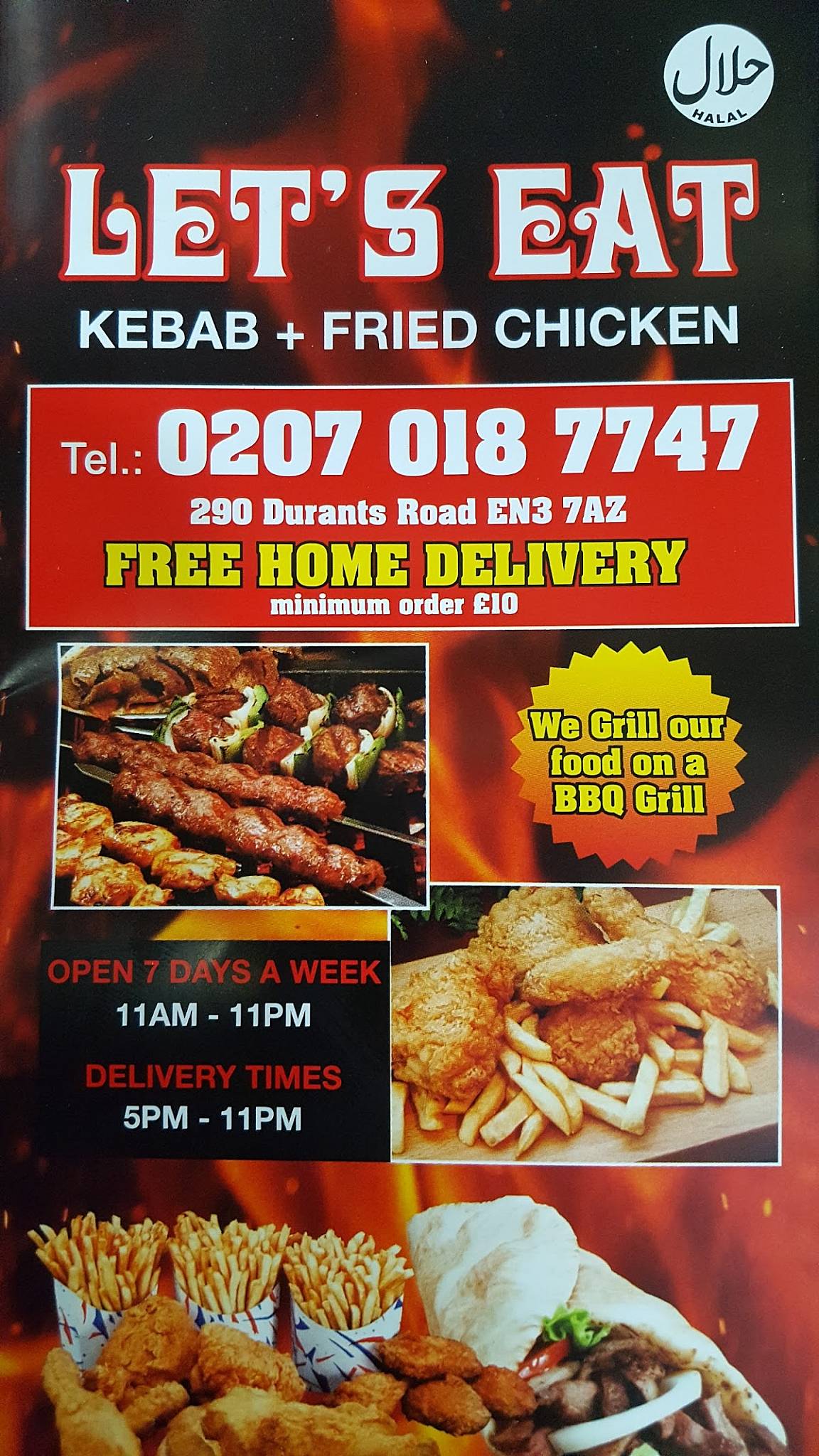 Menu at Let's Eat Kebab And Fried Chicken fast food, Enfield
