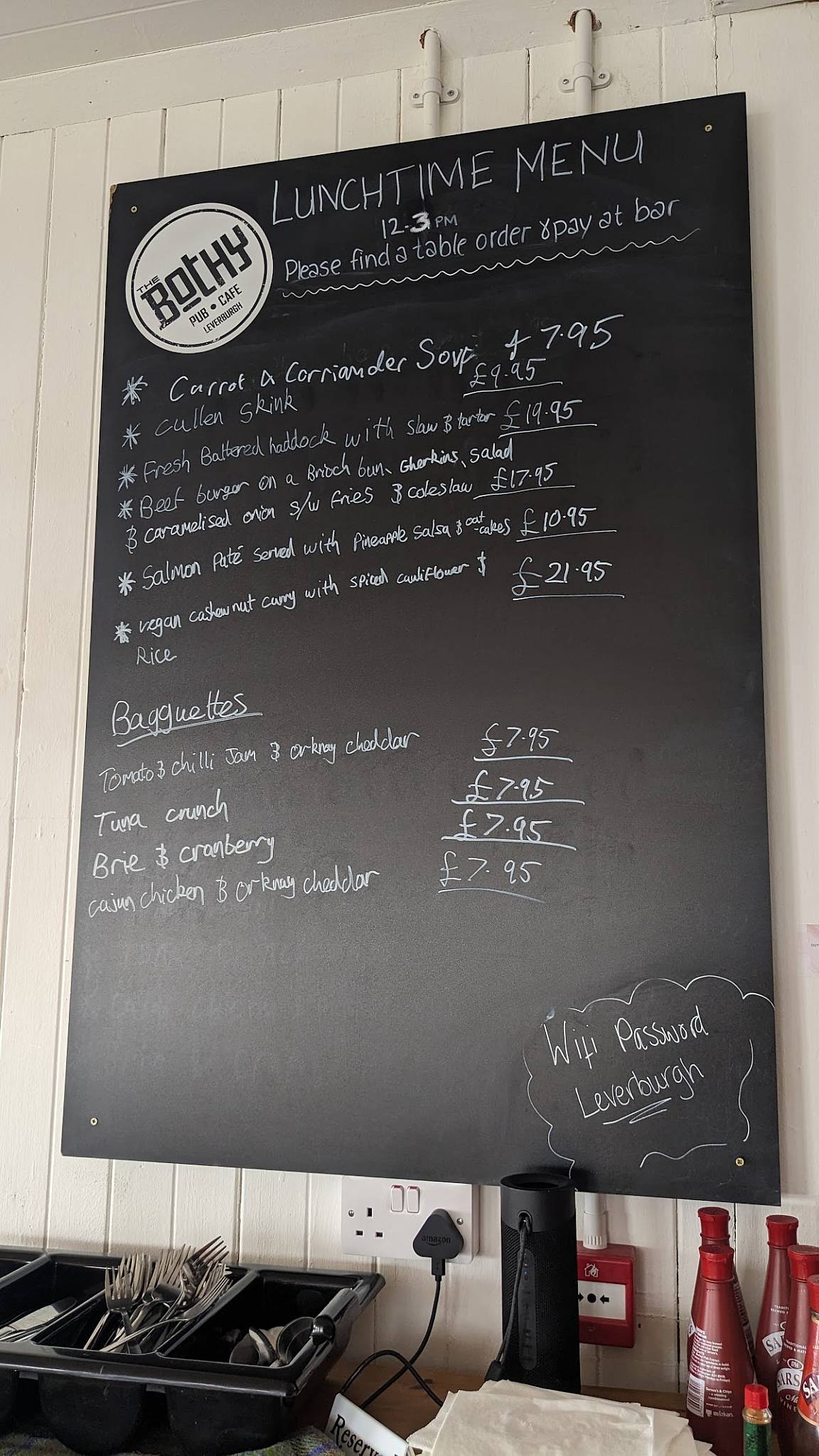 Menu at The Bothy pub & bar, Leverburgh