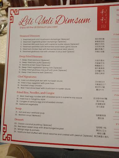 Menu at LiLi - LaVie Resort & Casino Manila restaurant, Manila
