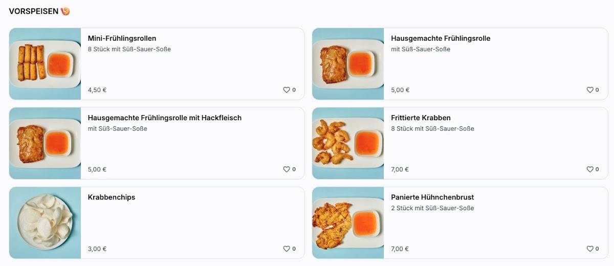 Speisekarte von Lika restaurant, Köln