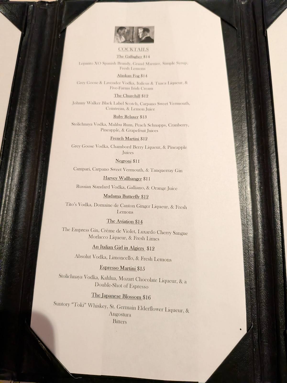 Menu at Little Italy restaurant, Anchorage