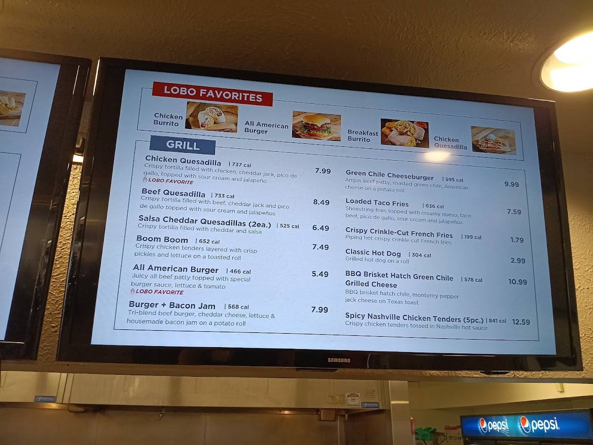 Menu at Lobo Grill pub & bar, Albuquerque