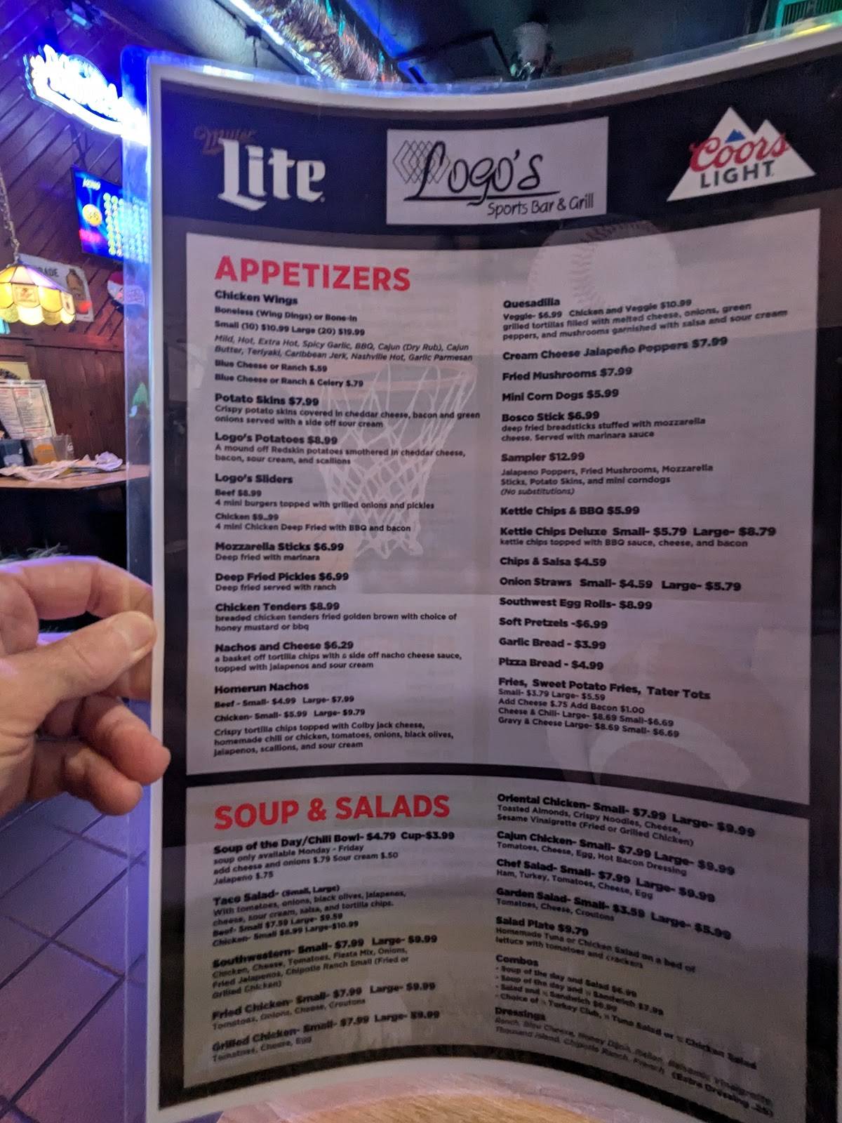 Menu at Logo's Sports Bar & Grill, Cincinnati