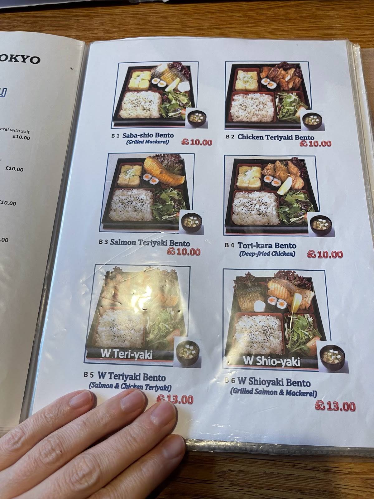 Menu at Eat Tokyo restaurant, London, 50 Red Lion St