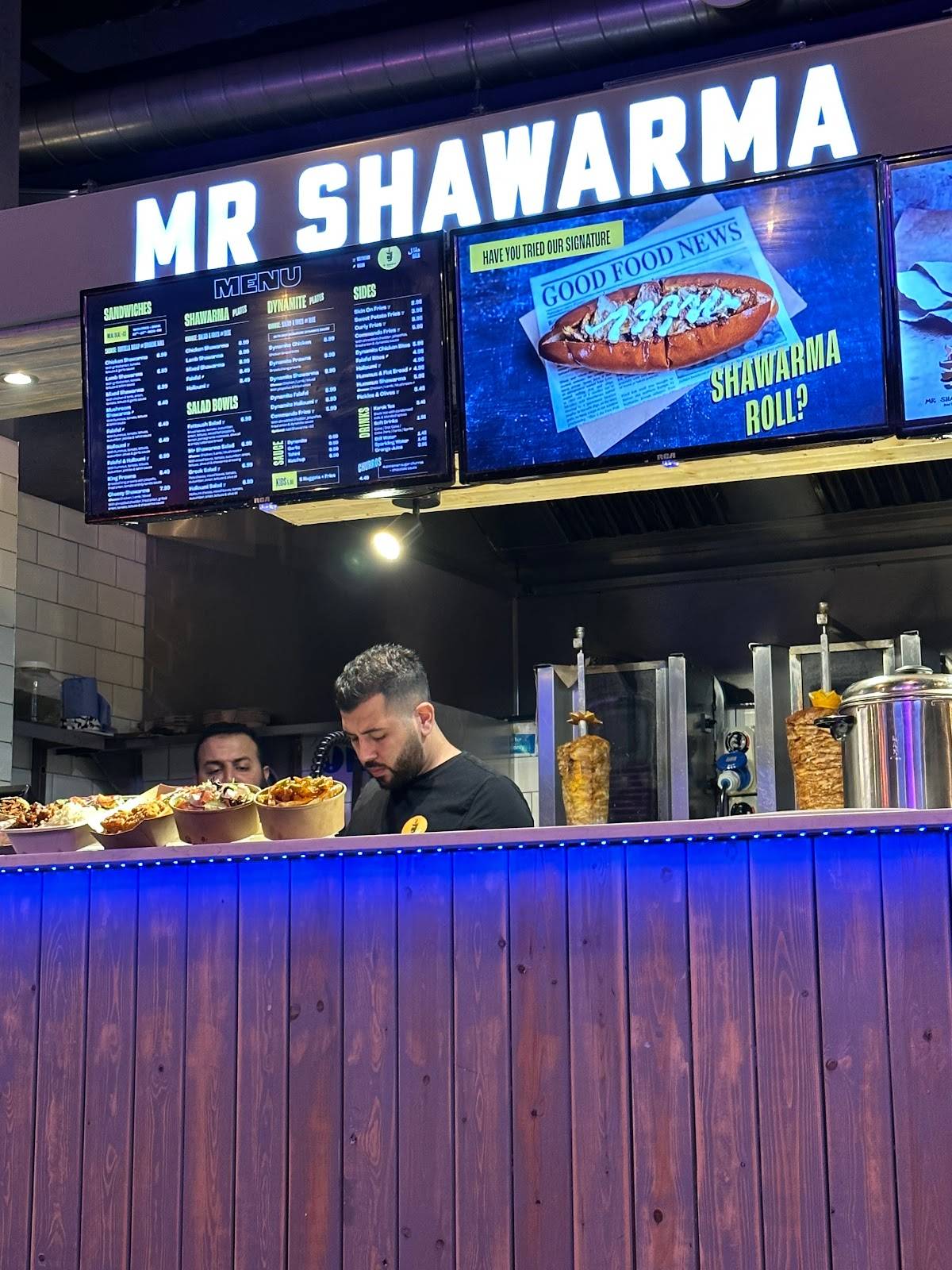Menu at Mr Shawarma restaurant, London