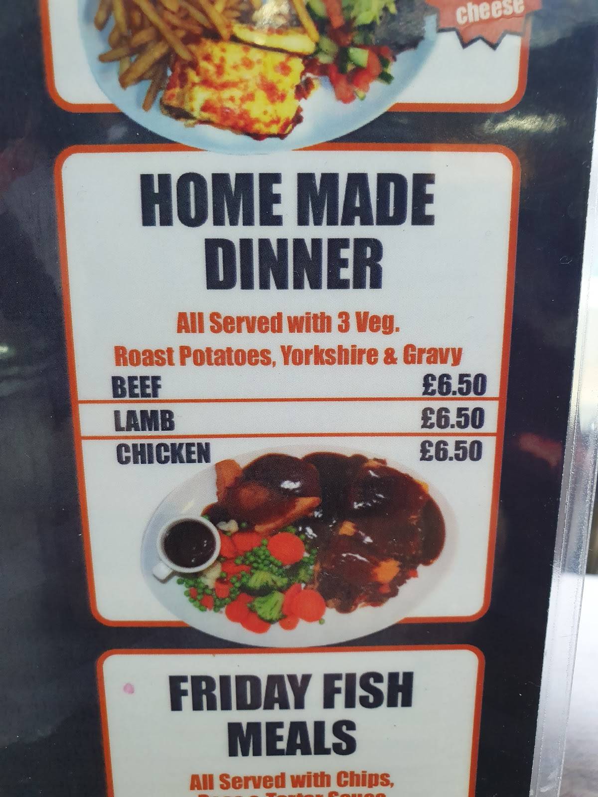 Menu at The Britannia Cafe, Rainham, 53 Upminster Rd S