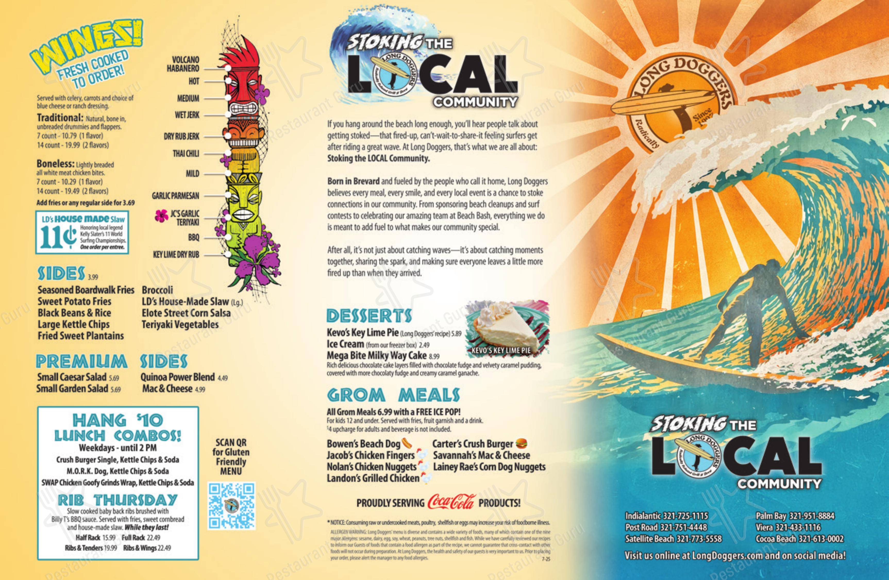 Menu at Long Doggers restaurant, Rockledge, Viera Blvd