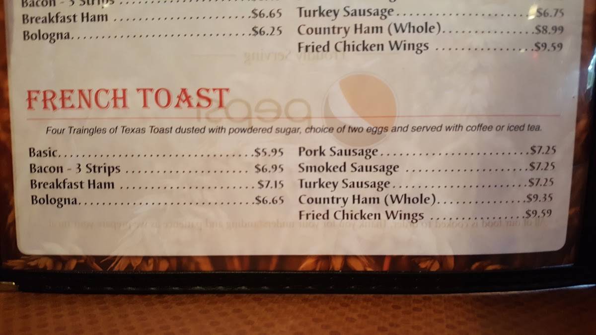Menu at Long Grain Cafe, Florence