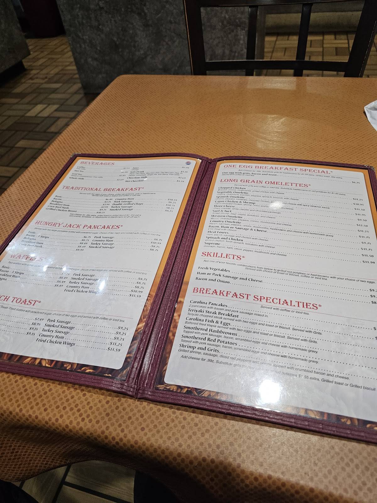 Menu at Long Grain Cafe, Florence
