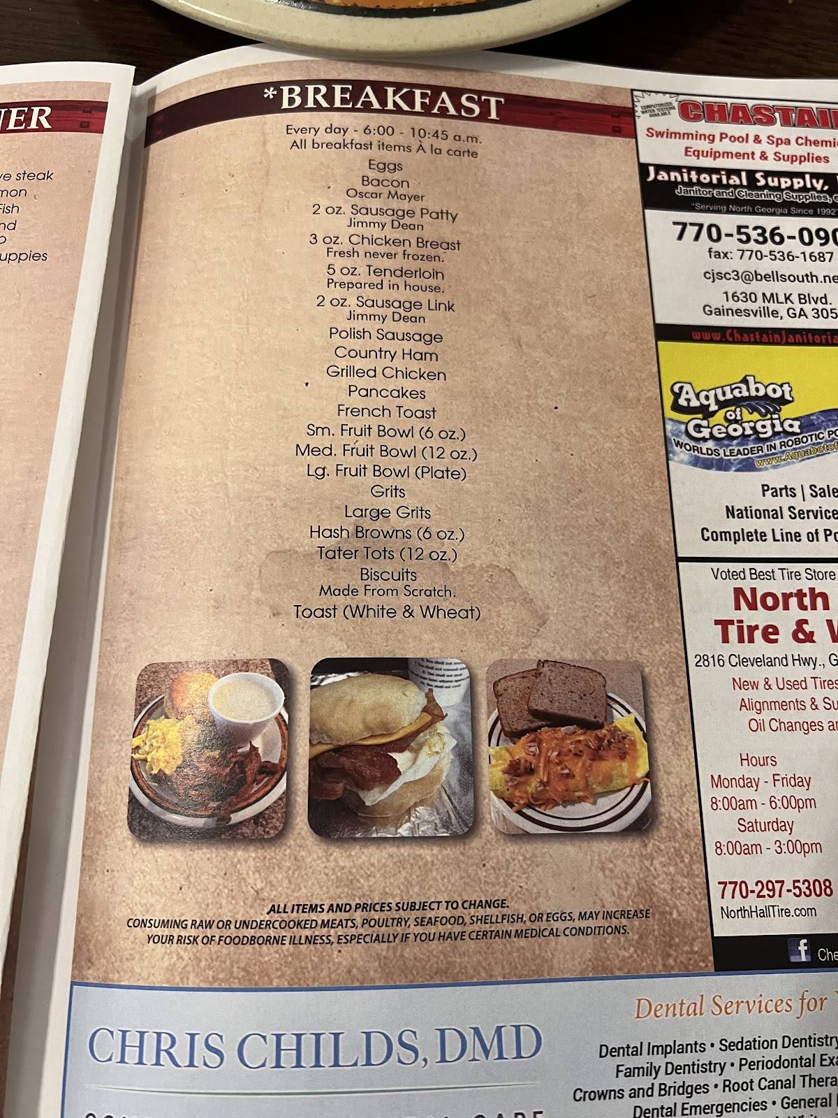 Menu at Longstreet Cafe Riverside Terrace, Gainesville, Riverside Terrace