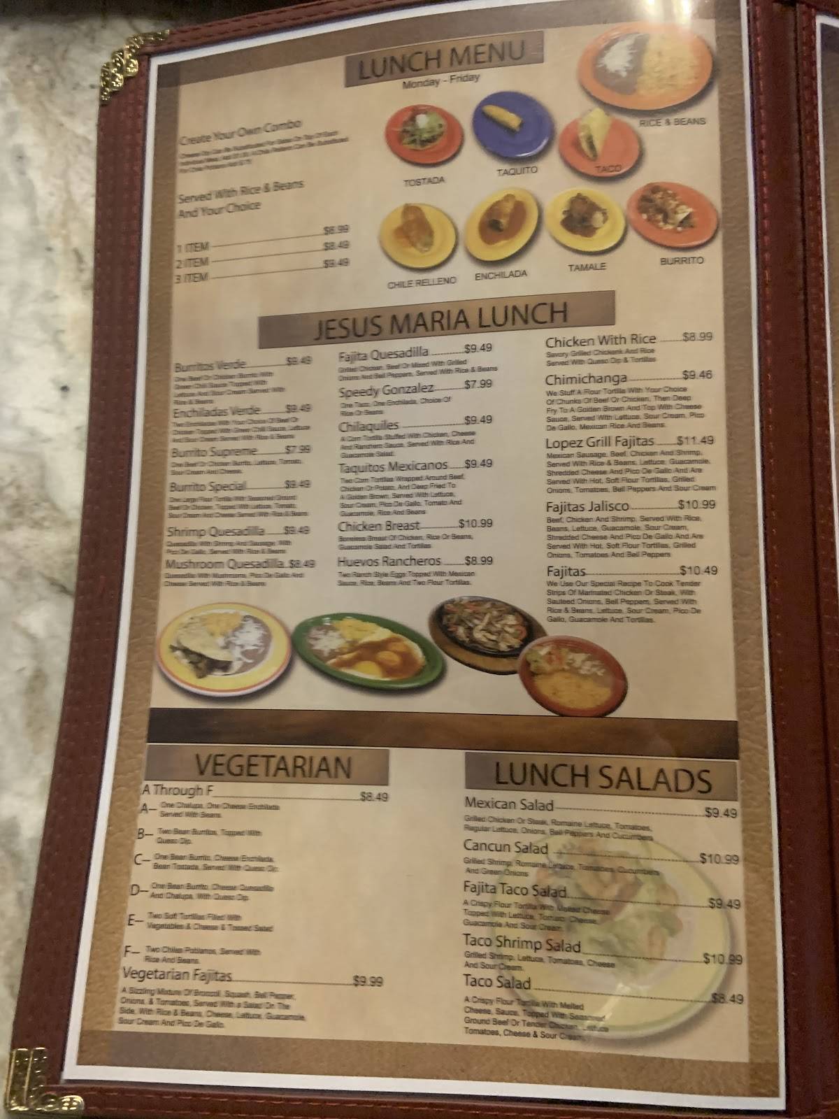 Menu at Lopez Grill restaurant, Bartlett