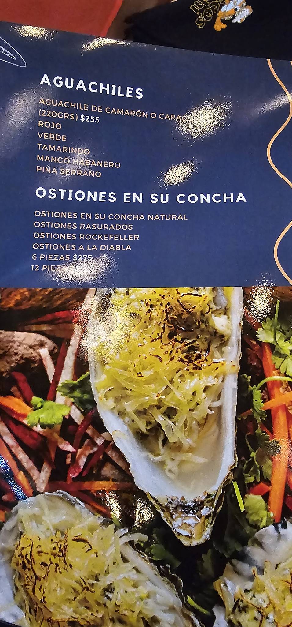 Carta del restaurante Los Mariscos del Chichí, Merida, Calle 35ᴬ