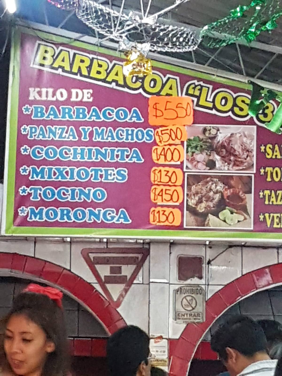 Carta de Barbacoa Los Tres Reyes, Ciudad de México