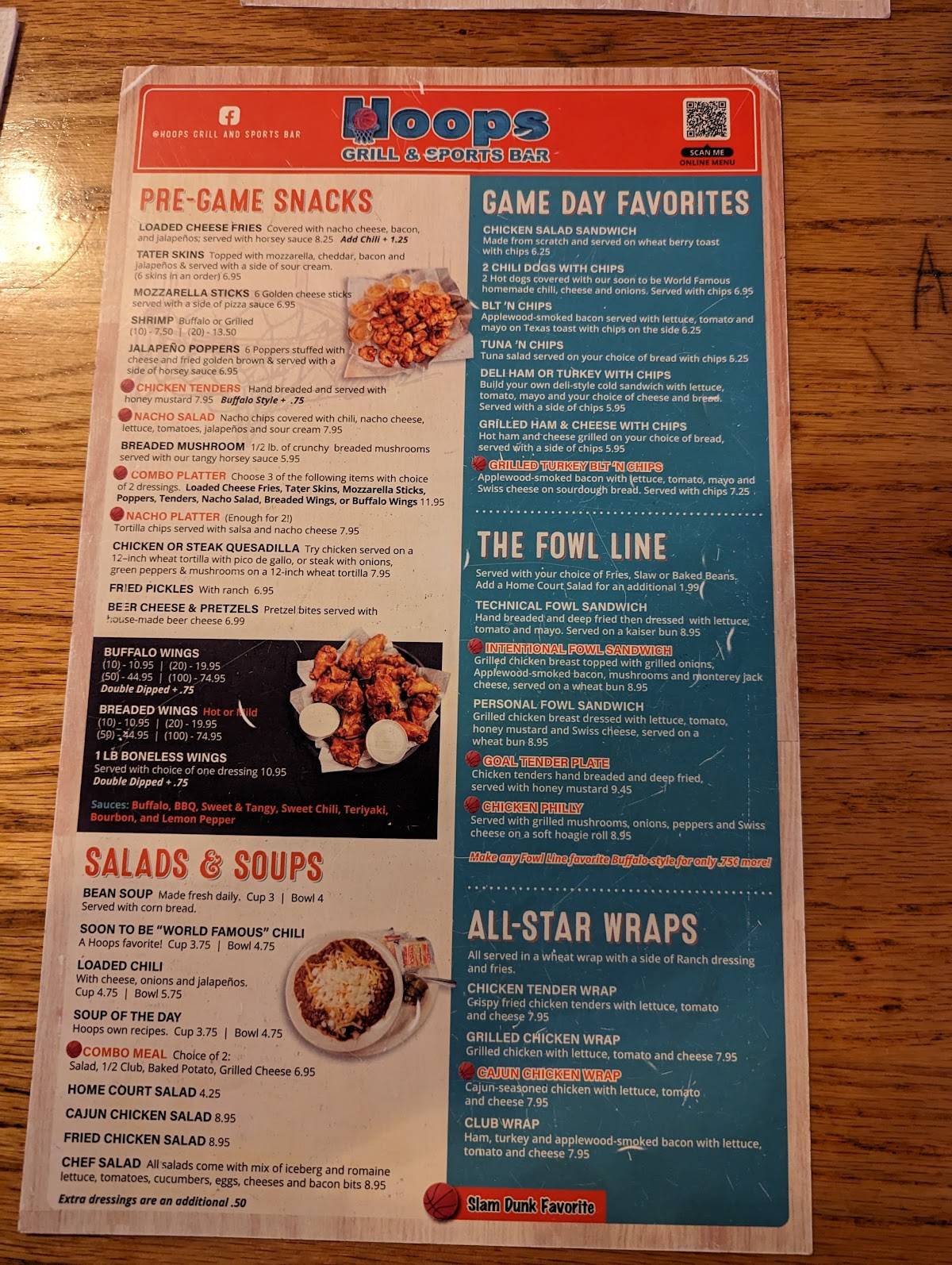 Menu at Hoops Grill & Sports Bar, Louisville, Strawberry Ln