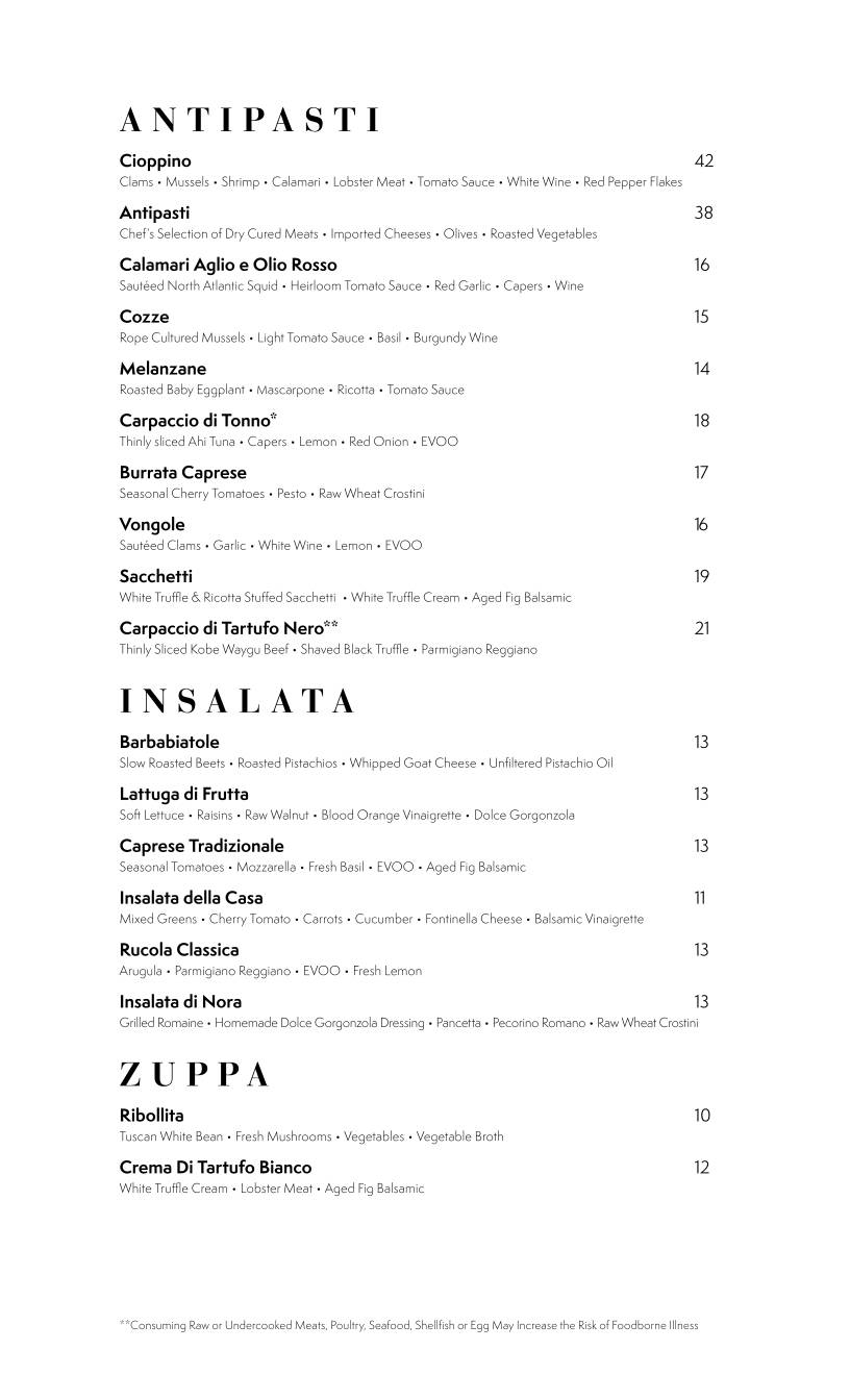Menu at Luca West pub & bar, Westlake