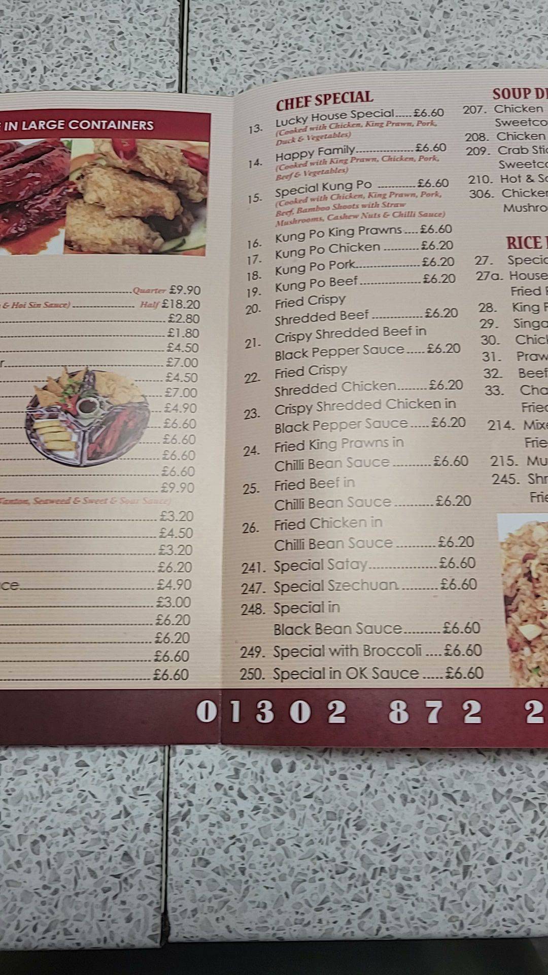 Menu at Lucky 6 Takeaway fast food, Doncaster
