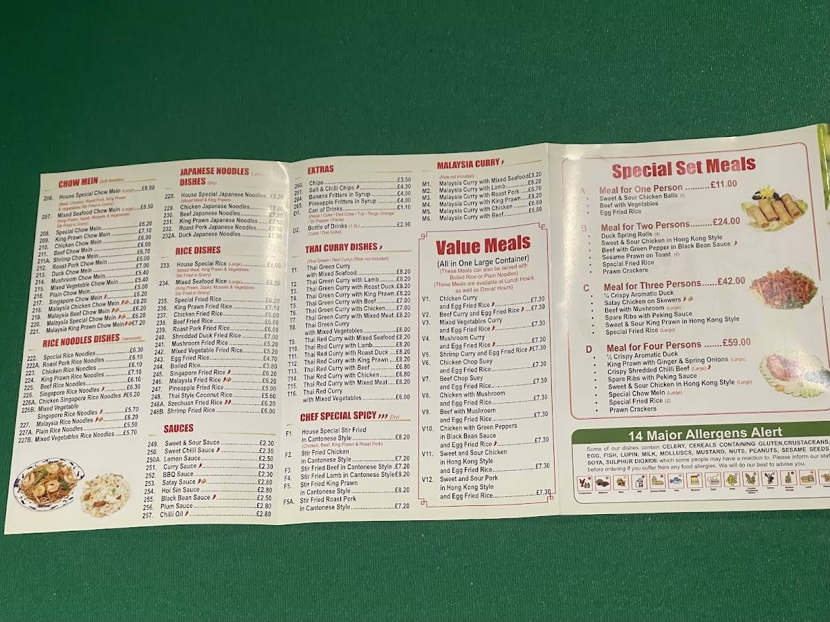 Menu at Lucky Bamboo Chinese Takeaway restaurant, Southend-on-Sea
