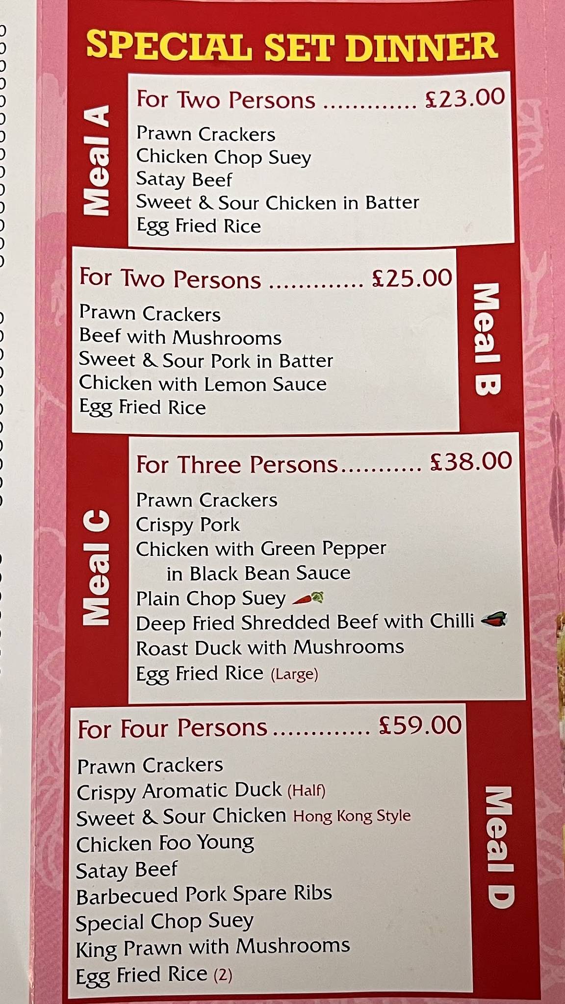 Menu at Lucky House Chinese Takeaway restaurant, Axminster