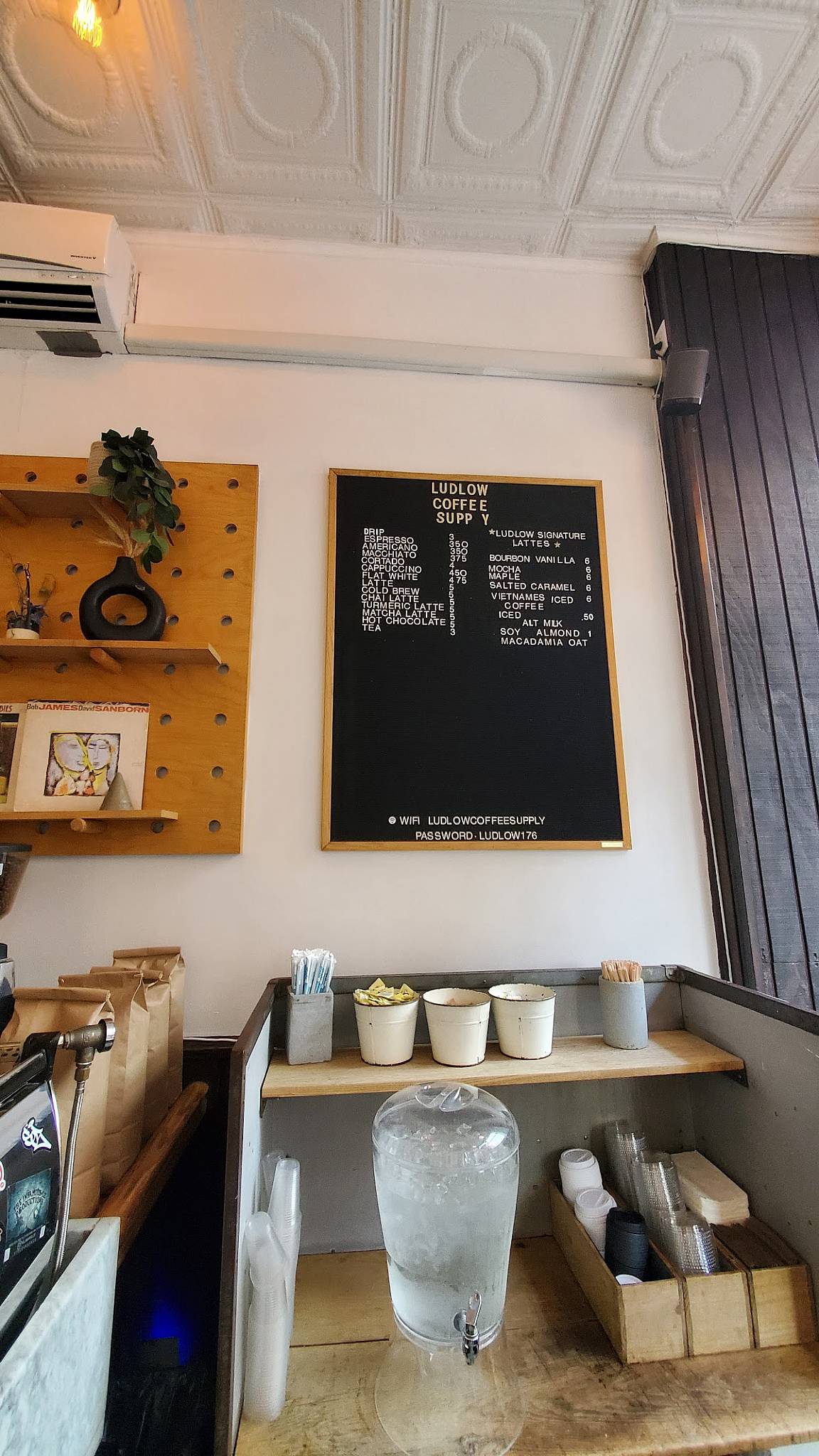 Menu at Ludlow Coffee Supply cafe, New York City, 176 Ludlow St