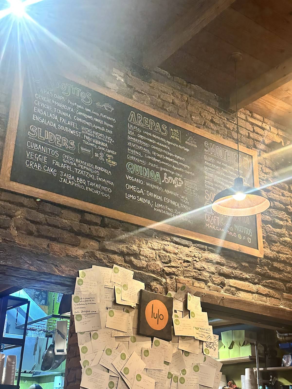 Carta de Lulo Café Bar, Santa Marta