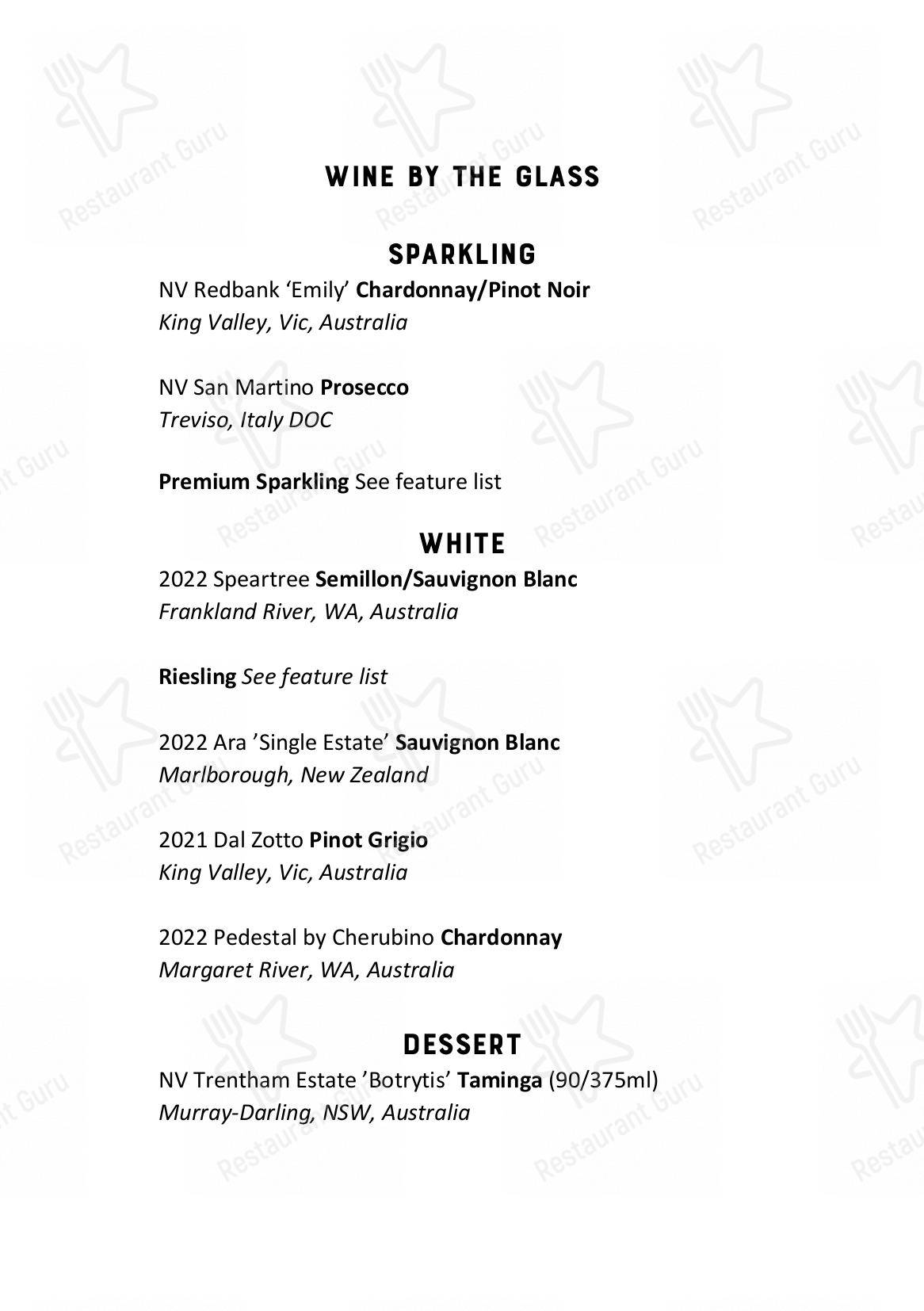 Menu at Seasonal Brewing Co. pub & bar, Maylands