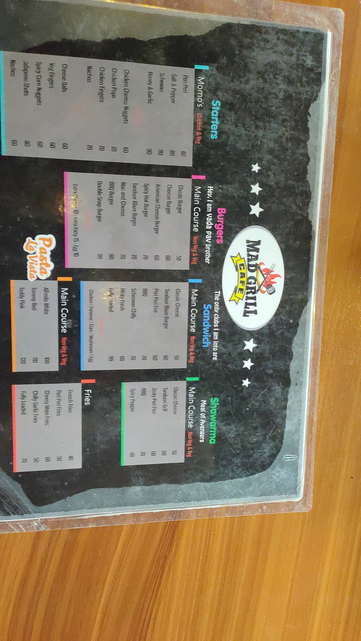 Menu at MAD GRILL ROOFTOP RESTAURANT, Pollachi