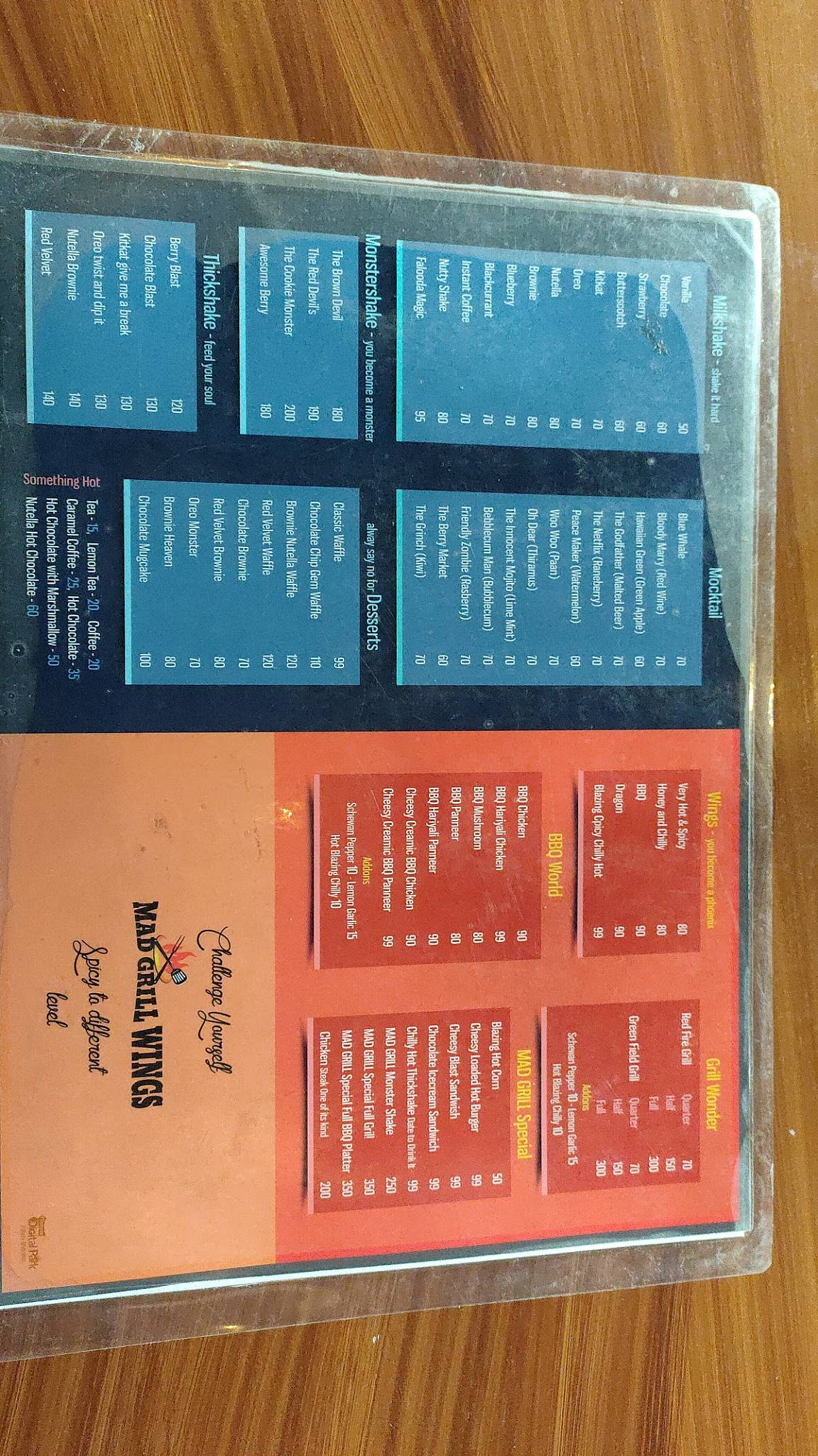 Menu at MAD GRILL ROOFTOP RESTAURANT, Pollachi