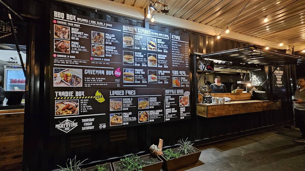 Menu at MEAT AND FIRE BBQ, Rouse Hill