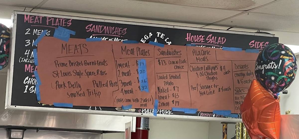 Menu at MEGA Texas Barbeque, Fresno, E Butler Ave
