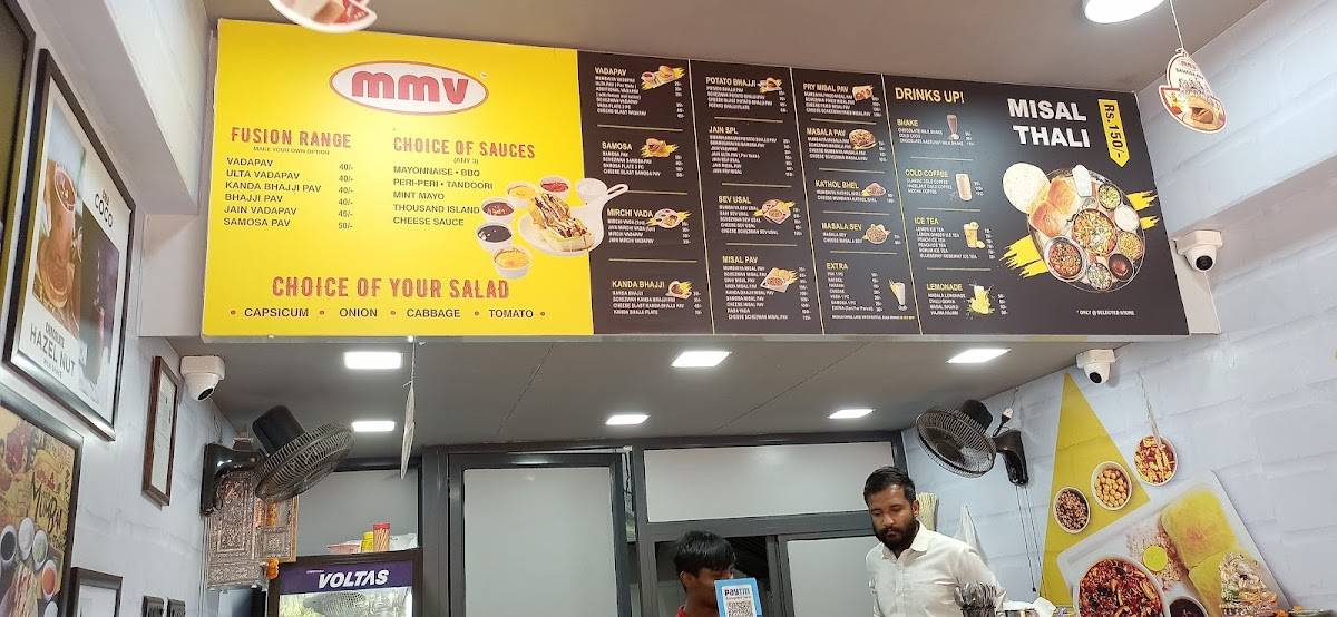 Menu at MMV Mumbaiya Misal and Vadapav Iscon, Ahmedabad