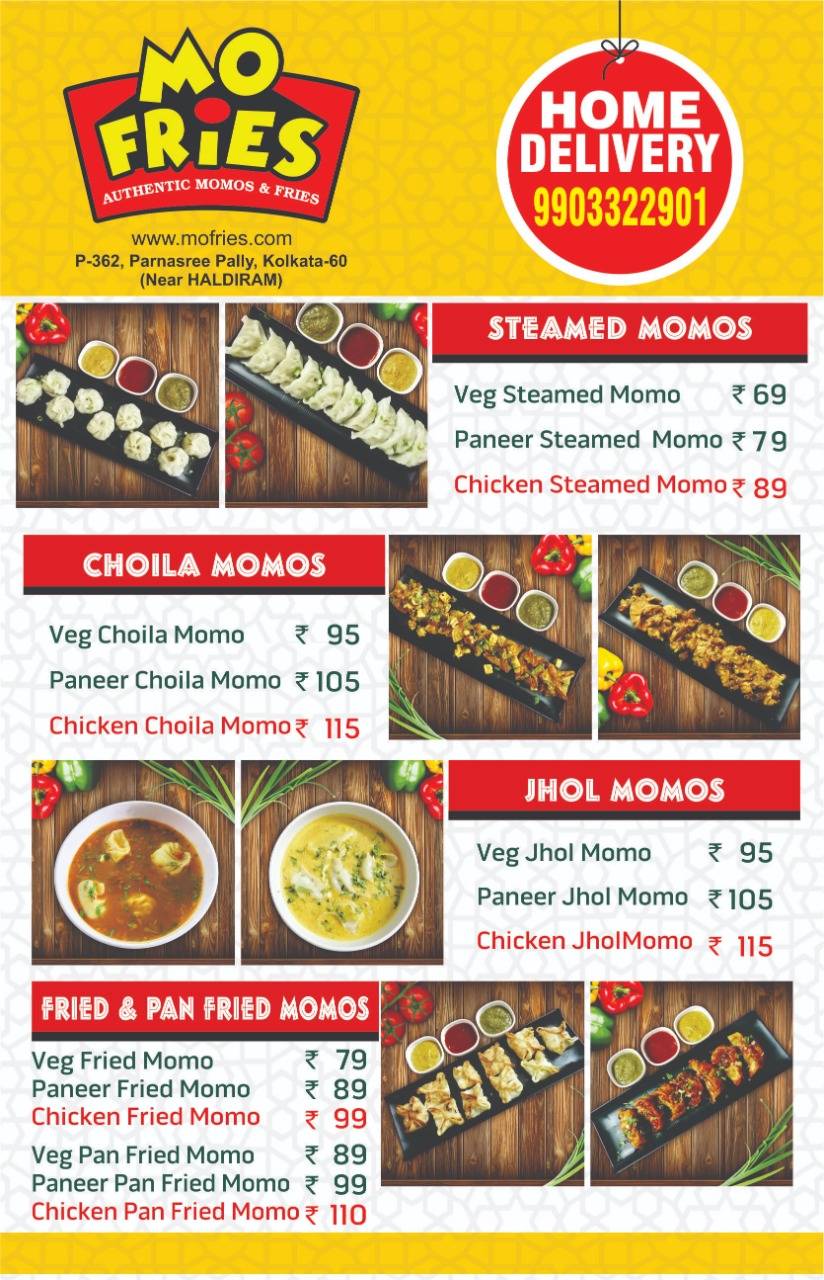 Menu at MO-FRIES - Authentic Momos & Fries, Kolkata