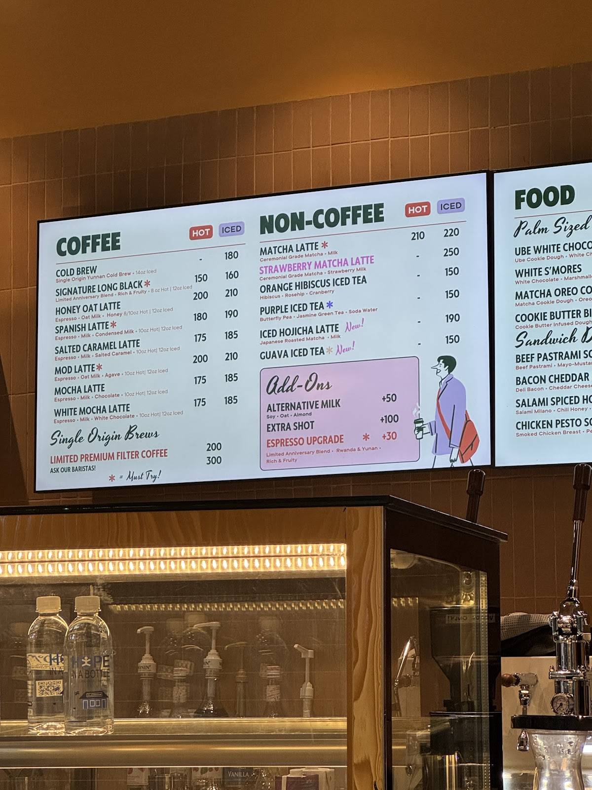Menu at MOD Coffee cafe, Makati
