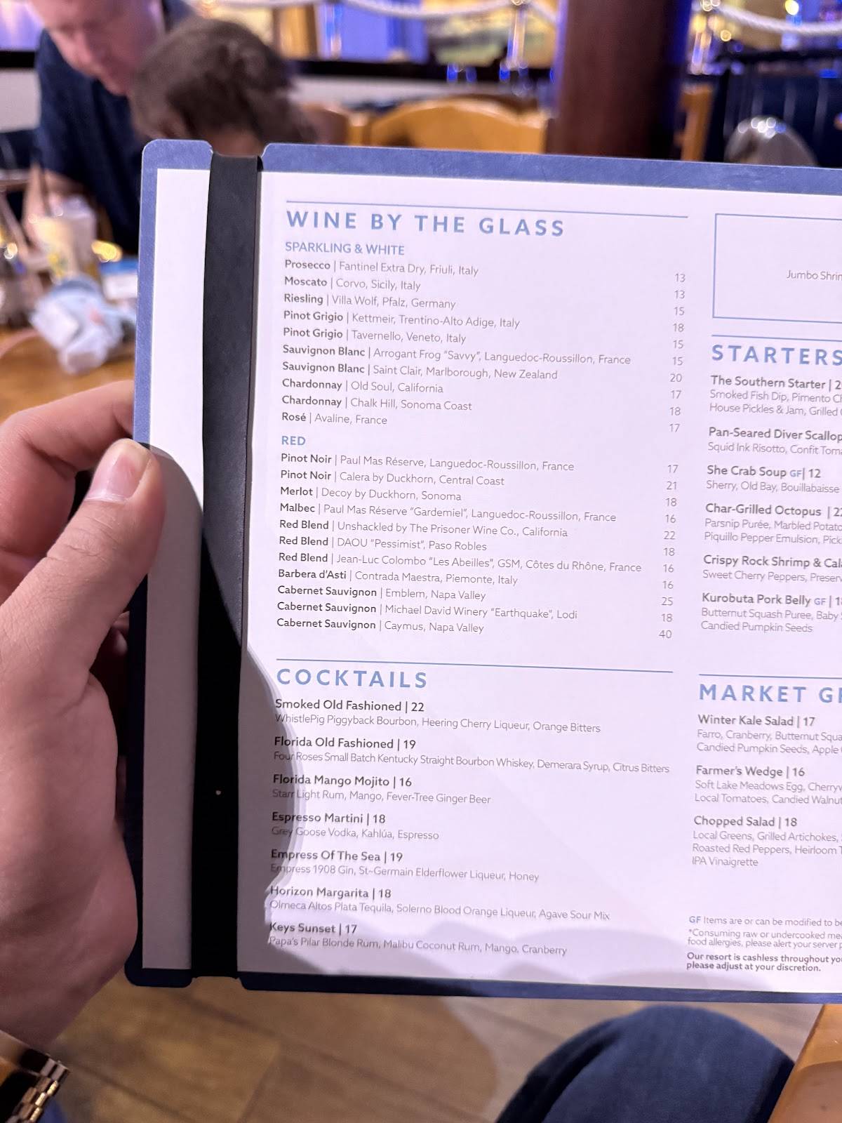 Menu at MOOR restaurant, Kissimmee