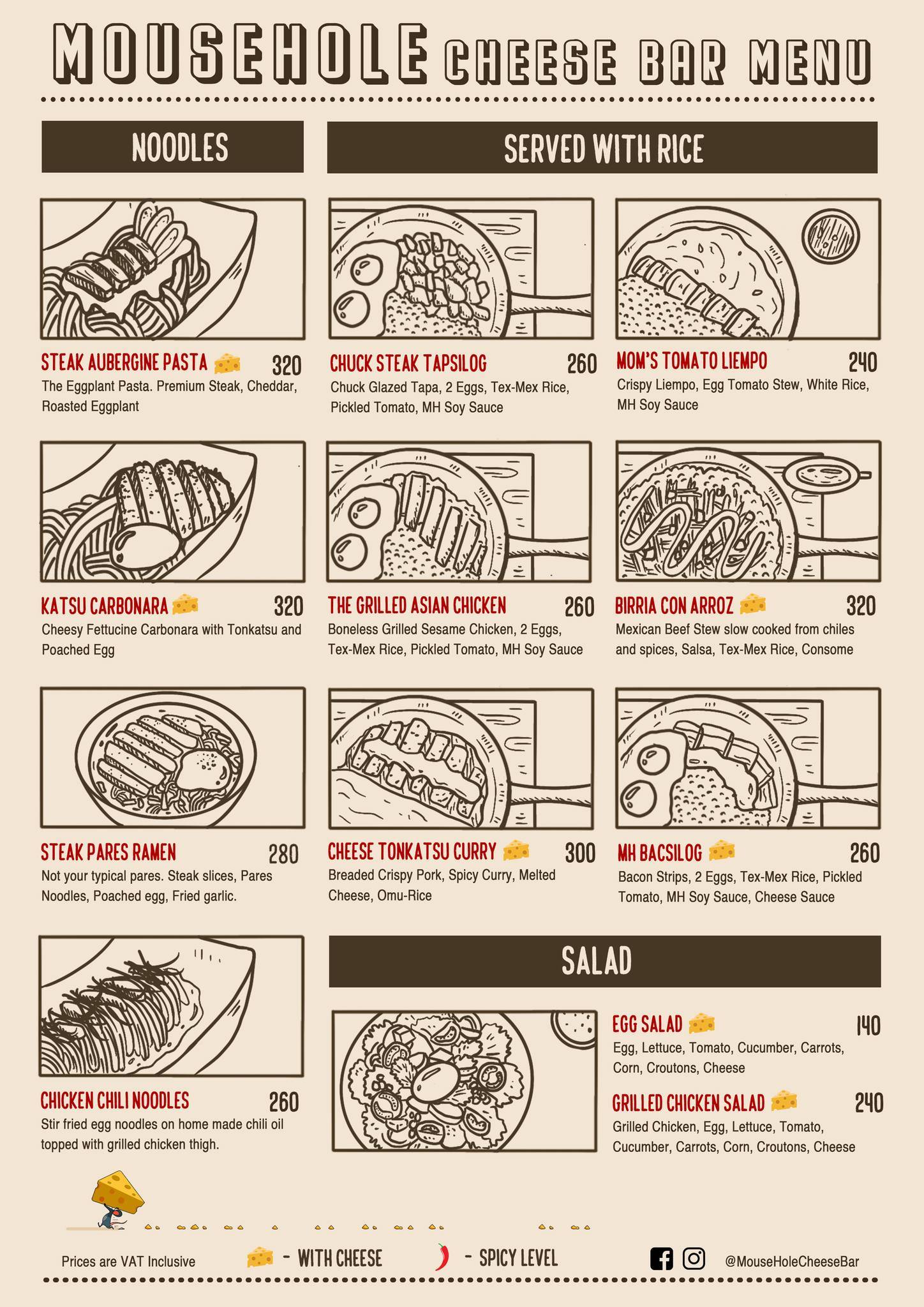 Menu at MOUSE HOLE Cheese Bar X Restaurant, Malvar